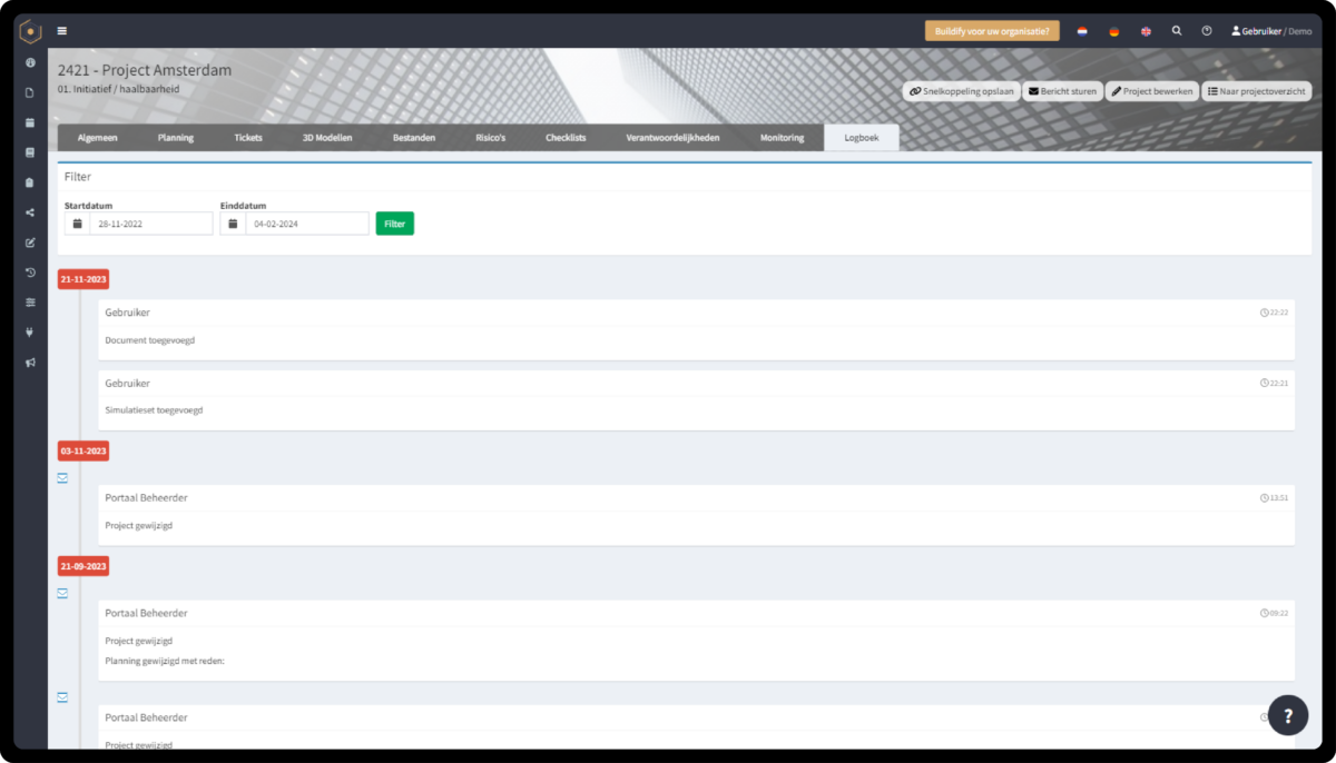 Functies - Logboek - Buildify