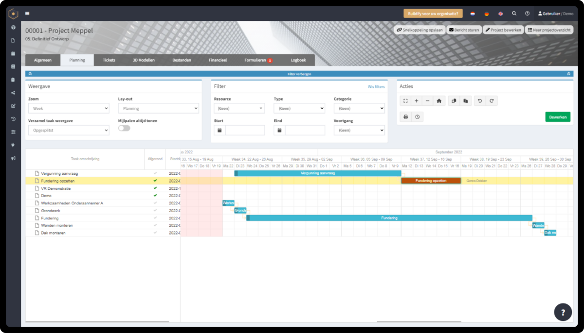 Digitale planning met Buildify | Probeer nu gratis!